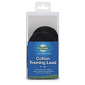 PetSafe Cotton Training Lead, 5/8" x 20', Black, Model:CTLD-5/8-X-20