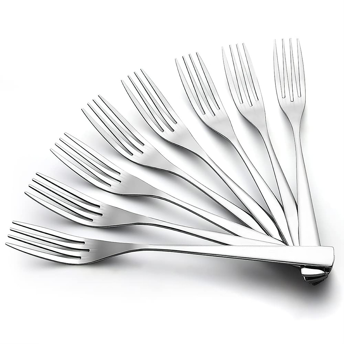 8-Piece Dinner Forks Set -9.1 Inch, YFWOOD Top Food Grade Stainless Steel Long Forks,Forks Silverware,Metal Forks for Home Kitchen Restaurant Hotel, Mirror Polished & Dishwasher Safe