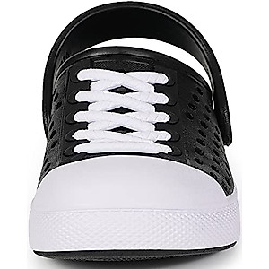 Eagsouni Little Kids Girls Garden Clogs Shoes Gardening Boys Soft Slides Sandal Summer Lightweight Outdoor Beach Pool Shower Mules Slippers Child Cute Slip On Black Size 12