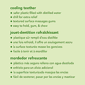 green sprouts Cooling Teether| Soothes gums & promotes healthy oral development |Safer plastic filled with sterilized water,Chill for extra relief,Textured surface to massage gums,2 Count (Pack of 1) Blue