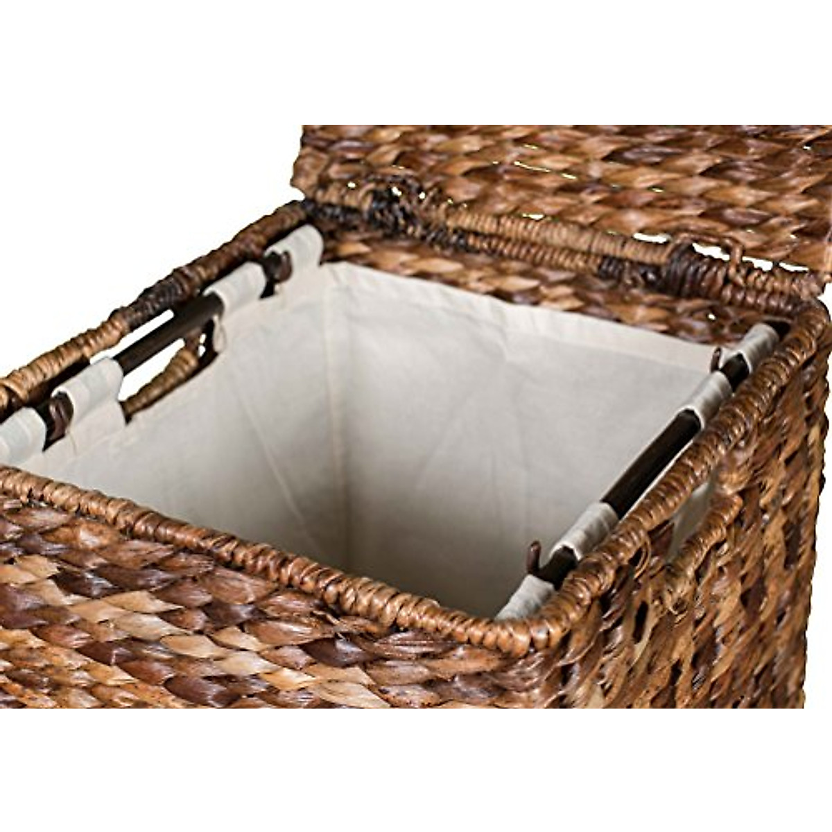 BIRDROCK HOME Seagrass Square Laundry Hamper with Removable Bag - Handwoven with Durable Abaca Fibers - Long Lasting Laundry Bin Storage for Dirty Clothes - Organizer Basket Use for Bedroom & Bathroom