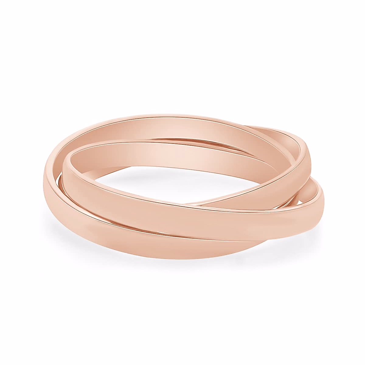 AFFY Triple Interlocked Crossover Statement Ring In 14k Rose Gold Plated 925 Sterling Silver Gift For Her Size -4