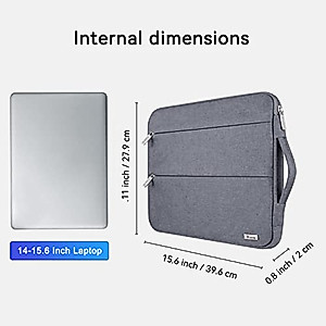 V Voova Laptop Sleeve Carrying Case 15 15.6 Inch,Slim Computer Cover Bag with Handle Compatible with MacBook Pro 15/16,15" Surface Laptop 3/4/5,15-16 Inch HP Dell Asus Acer Laptop,Dark Grey