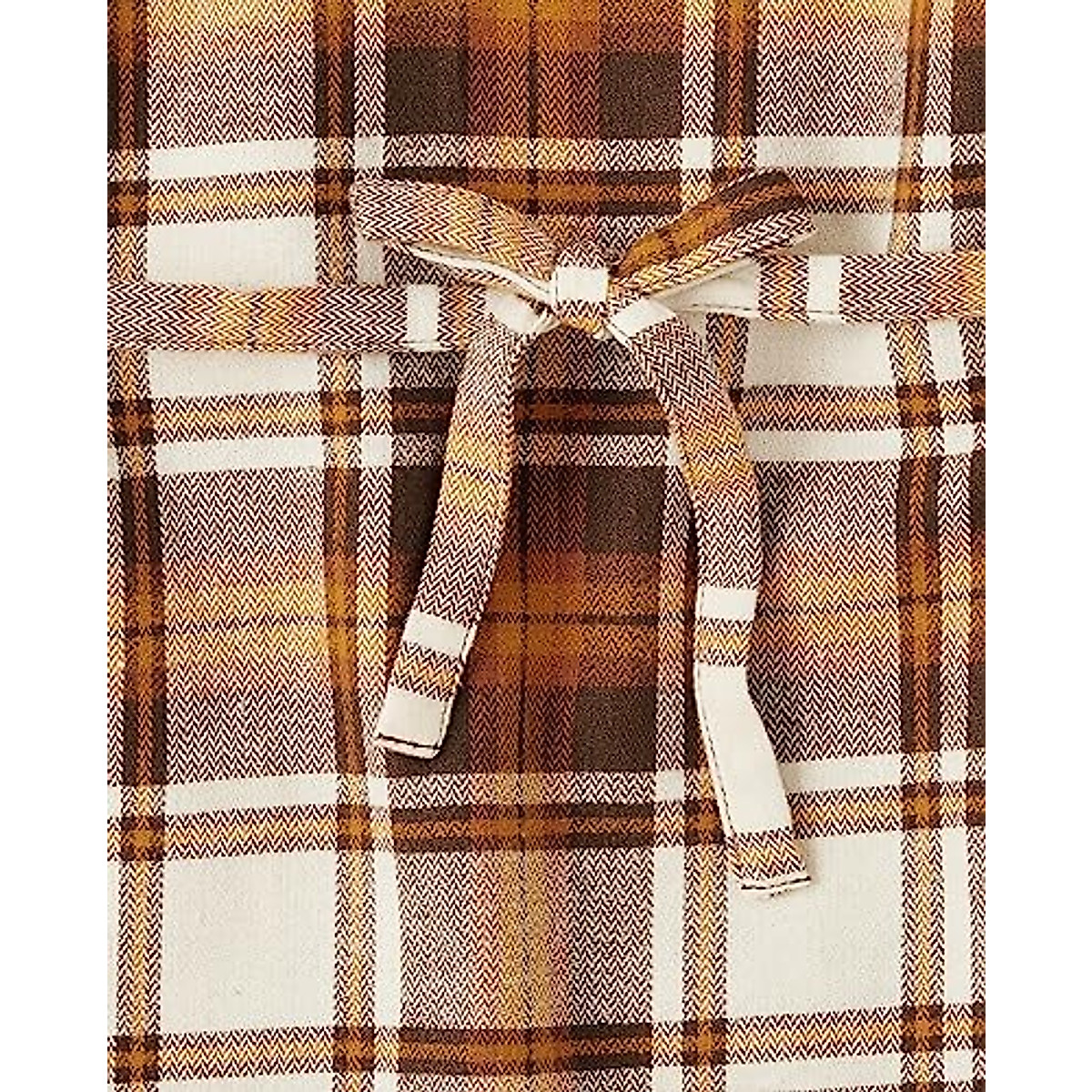 The Children's Place Girls' One Size Long Sleeve Plaid Fall Fashion Dress, Hay Stack, Medium