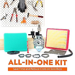 Hipa 16100-Z8B-901 BB76A A Auto Choke Carburetor 17211-ZL8-023 Air Filter for Honda GCV160 GCV160LAO S3B NH1 GCV160LA0 S3LB HRR2169VKA HRR216K9VKAA HRR216K10VKAA 7021P HU700F TB240 TB130