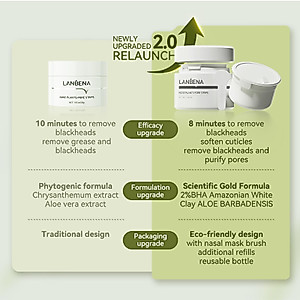 LANBENA Blackhead Remover Black Mask Charcoal Mask Peel off Mask Facial Pore Cleanser Purifying Face Mask Nose strips 1.06 Ounce