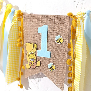 Winnie High Chair Banner - Winnie 1st/first Birthday Party Decorations,winnie One High Chair Banner,1st Birthday Highchair Decor, Winnie Party Decorations, Photo Prop Winnie Baby Shower Smash Cake