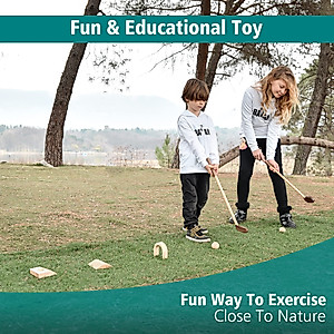 Teal Elite Kids Golf Set – Mini Golf Toy for Indoor and Outdoor Play – Toddler Set Includes 2 Clubs, 2 Balls, Holes, and Obstacles – Premium Natural Wood – Ideal Gift for Boys and Girls Age 3 4 5