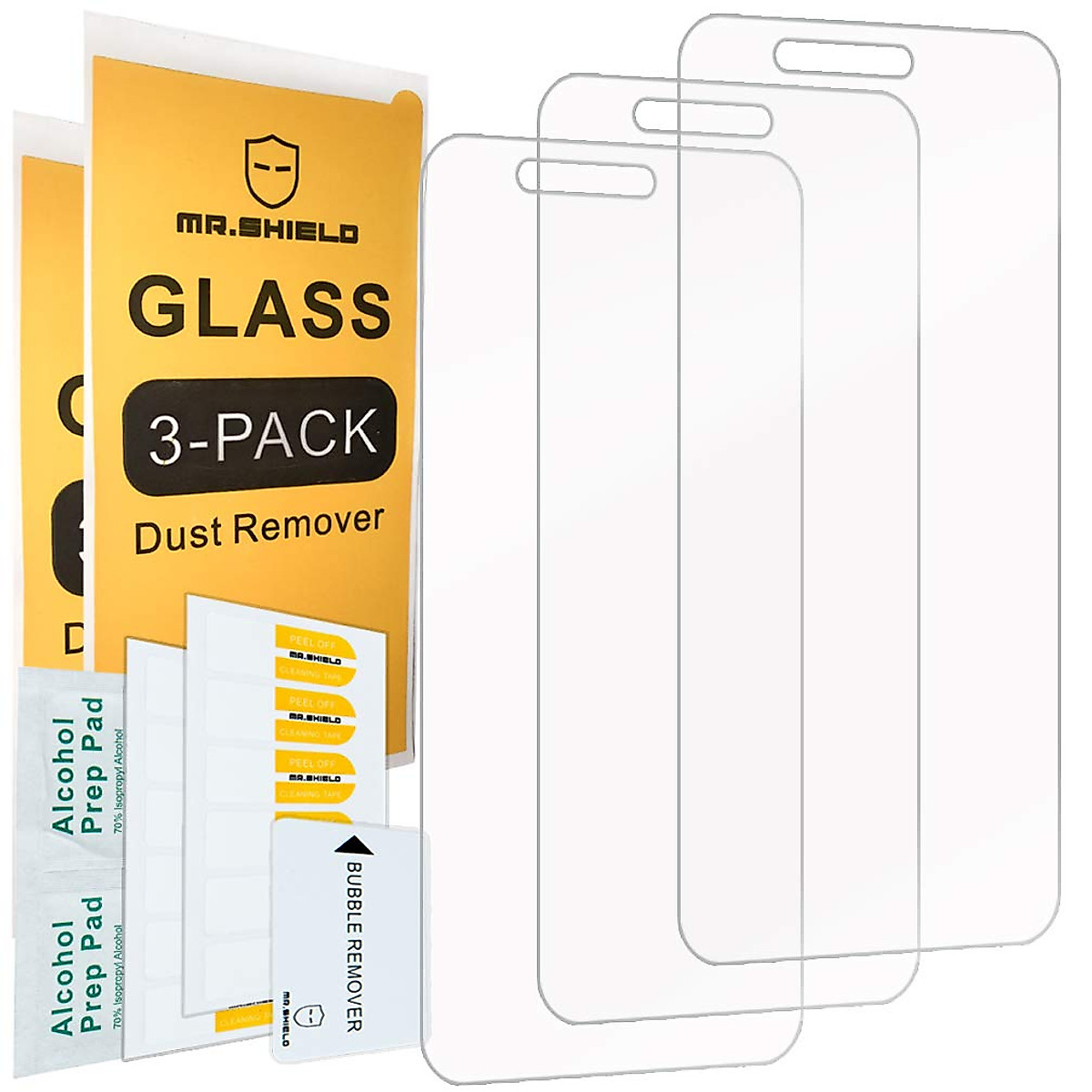 Mr.Shield [3-PACK] Designed For AT&T AXIA [Upgrade Maximum Cover Screen Version] [Tempered Glass] Screen Protector [Japan Glass With 9H Hardness] with Lifetime Replacement