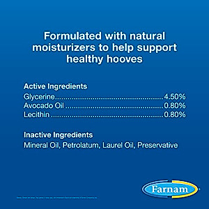 Farnam Horseshoer's Secret Deep-Penetrating Hoof Oil for Horses, Conditions Dry Hooves and Prevents Cracks, Splits and Contracted Heels, Contains Avocado Oil, 32 Oz.