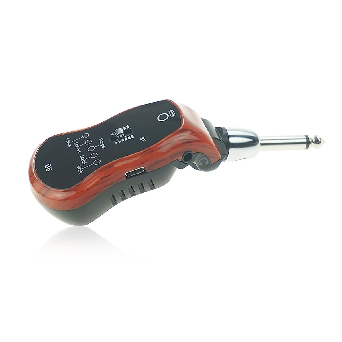 OW Portable Guitar Headphone Amp Synthesizer Pocket Guitar Plug Guitar Amplifier Rechargeable for Electric Guitar with Bluetooth Receiver Support 5 Effects: Clean/Chorus/Flanger/Metal/Wah