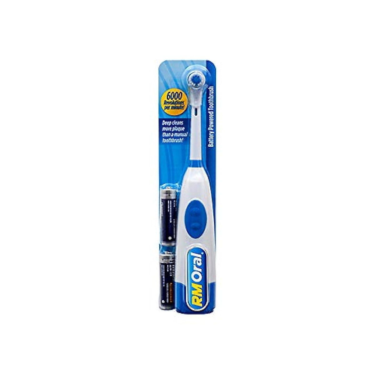 Rm Oral Battery Powered Toothbrush with Batteries, White