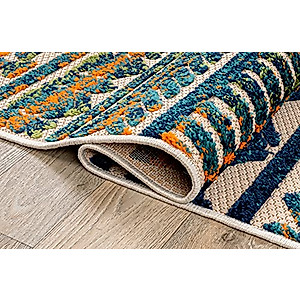 Rugshop Modern Stripes Geometric Indoor/Outdoor Area Rug 5' x 7' Multi