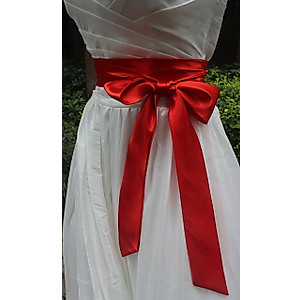 NANIA Wedding satin sash belt for special occasion dress bridal sash (Red)