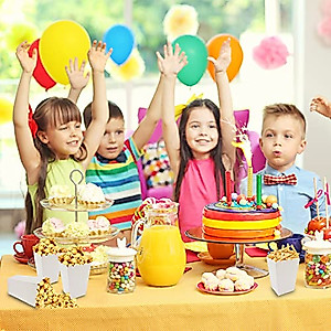 36 Pack White Popcorn Boxes, 2.2 x 4.2 x 3 inch Mini Popcorn Boxes for Movie Night Decorations