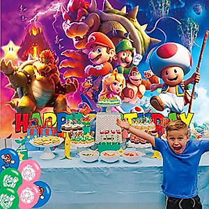 Mario Movie 2023 Backdrop Birthday Banner for Mario Movie 2023 Birthday Party Supplies Mario Movie 2023 Photograph Background Photo Booth 5x3ft