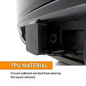 Hawyet 1 PC 1.25 in Heavy Duty Trailer Hitch Tube Cover Cap, Receiver Tube Trailer Hitch Plug, Tow Hook Dust Plug Square Opening Protection Cover (Black)