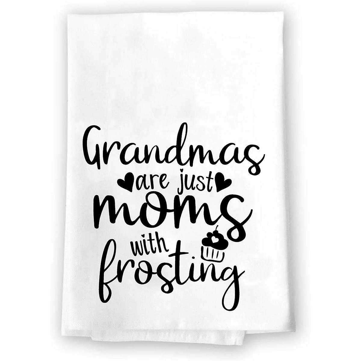 Mother's Day Gifts | Home Decor Decorative Kitchen and Bath Hand Towel | Farmhouse Grandmas Are Just Moms With Frosting | Spring Summer Garden Themed | White Towel Home Decorations | Nana Gift Present