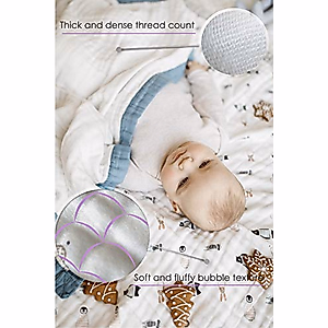 Kofaneek Blanket Toddler for Newborn, Infant, Unisex, Boy & Girl, 6 Layers Soft and Breathable, 43X43 inches, Ideal Lightweight Cotton Muslin (Blue Snail)