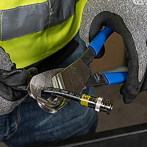 Klein Tools 63030 Cable Cutter, Coaxial Cable Cutter cuts up to 1-Inch Aluminum and Copper Coaxial Cable with One-Hand Shearing,Blue