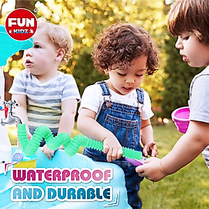 Jumbo & Mini Pop Tubes Toddler Fidget Toys, FunKidz 21Pack Expandable Stretchy Pipe Sensory Tubes, Stocking Stuffers for Kids Learning Gifts Playing Fun for All Ages