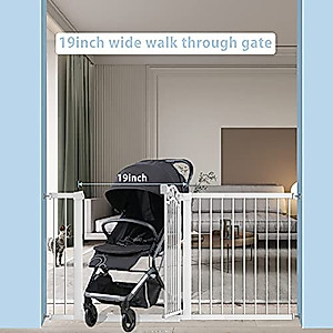 Walk Through Narrow or Wide Baby Gate for Kids or Pets - Pressure Mount Dog Gates for Stairs and Doorways The House -Metal Pet Gate Wide 35.04"-37.80"