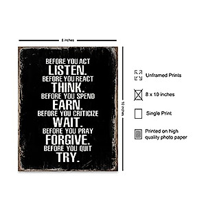 Inspirational Quotes Wall Art - Positive Quotes Wall Decor - Inspiring Quotes Wall Decor - Inspirational Gifts - Motivational Wall Art - Uplifting Sayings for Wall Decor - Motivational Posters