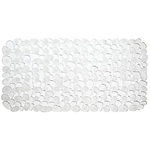 iDesign Pebblz Suction Non-Slip Bath Mat for Shower Bathtub Stall, Set of 1, Clear