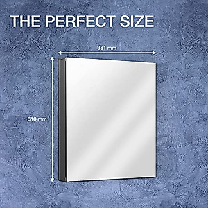 KOHLER K-81144-DA1 Maxstow Frameless Surface Mount Bathroom Medicine Cabinet, 15" x 24", Dark Anodized Aluminum