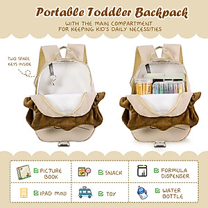 Zooawa Toddler Harness Backpack with Leash, 2 in 1 Cute Lion Kid Backpack with Anti Lost Wrist Link, Toddler Backpack Harness with Safety Leash for 1-4 Years Old Baby Boys Girls