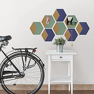 WallPops WPK2347 Blue Hex Green Cork Organizer Shapes