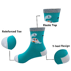 Cczmfeas Kids Boys Cartoon Dinosaurs Pattern Sport Socks 10 Pairs (4-7 Years, Dinosaurs-B)