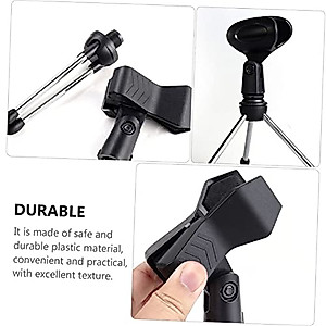 Mikinona 2pcs microphone stand microphone tripod mic holder bracket desk mic table mic stand microphone support mic bracket tabletop tripod microphone mount plastic desktop selfie stand