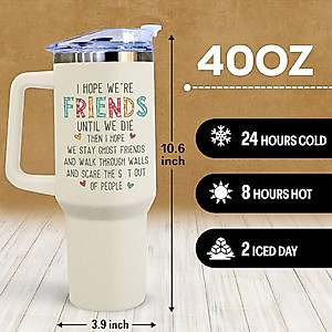 LIZAVY Best Friend Birthday Gifts - Best Friend Gift for Women - Funny Birthday Gifts for Women, Bestie Gifts for Women, Best Friend Gift Ideas, Christmas Gifts for Friends - 40Oz Tumbler with Handle