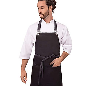 Chef Works Unisex Boulder Bib Apron, Purple Black, One Size