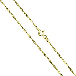 PORI JEWELERS 18K Gold 1.8MM Singapore Chain Necklace- Available in Yellow, White or Rose -14"-30" (Yellow, 24)