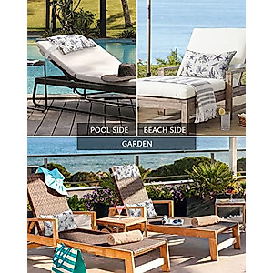 Prime Leader Recliner Head Pillow Ledge Loungers Chair Pillows with Insert Watercolor Sea Life Octopus Starfish Wood Grain Lumbar Pillow with Adjustable Strap Outdoor Waterproof Patio Pillows, 2 PCS