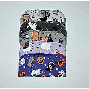 2 Ply Printed Flannel Little Wipes (R) Set of 5 8x8 inch Napkins Creepy Cuties Halloween