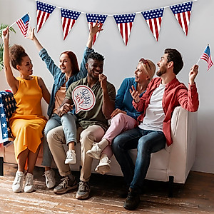 USA Flag Pennant Banner | 100’ FT. Long American String Flags | 18” Inch Tall Triangle Flag Decorations USA Party | Stars and Stripes Bunting Garland | 4th of July Patriotic Decoration | BASHOUT