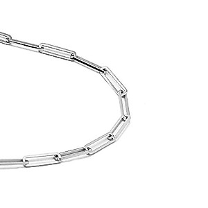 PORI JEWELERS .925 Sterling Silver 3mm Paperclip Chain Necklace For Women - Choose Your Color - 16"-20", and12.5 + 3" Extension (Silver, 16)