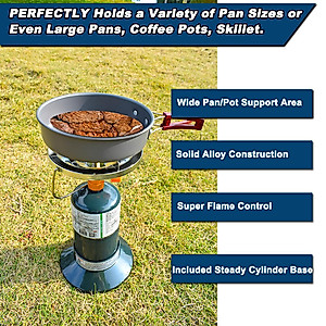 RANDDER Propane Stove Portable Camping Gas Stove 10,000 BTU Bottletop Single Adjustable Burner with 1 lb Tank Base Carrying Case Great for Backpacking Emergencies Outdoor