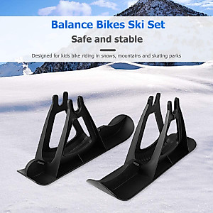IMIKEYA Snow Sleds Snow Scooter Ski Sled Set for Balance Bikes Snow Slider Ski Set, Black