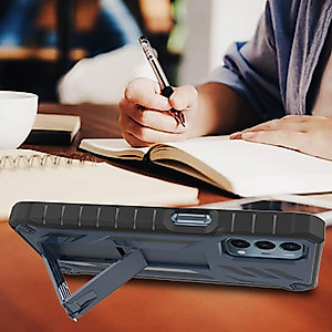 Ailiber Compatible with OnePlus Nord N200 5G Case, Nord N200 Case Holster with Screen Protector, Swivel Belt Clip Holster Kickstand Holder, Heavy Duty Armor Shockproof Cover for 1+ Nord N200-Blue