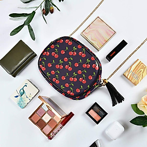 ALAZA PU Leather Small Crossbody Bag Purse Wallet Cherry Red Cell Phone Bags with Adjustable Chain Strap & Multi Pocket