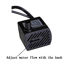 Submersible Water Pump with LED Light for Indoor Tabletop Fountains Aquarium Fish Tank (180L/H 3W)