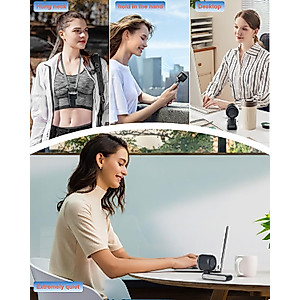 EpicSeren Handheld Fan Foldable Hand Fan Super Strong wind, Upgrade 5-Speed Adjustable with USB Rechargeable 4000mAh Battery, Portable Handheld Fan - Ideal for Travel/Outdoor (Black)