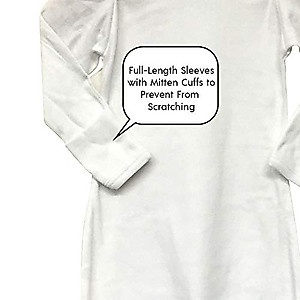 Laughing Giraffe Baby Infant Blank Long Sleeve Sleeper Gown With Mitten Cuffs - White (0-3 Months -3850)