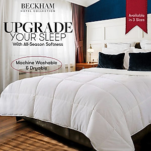 Beckham Hotel Collection Full/Queen Size Comforter - 1600 Series Down Alternative Home Bedding & Duvet Insert - Pure White