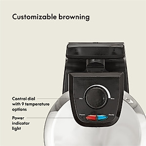 BELLA Classic Rotating Non-Stick Belgian Waffle Maker, Perfect 1" Thick Waffles, PFOA Free Non Stick Coating & Removeable Drip Tray for Easy Clean Up, Browning Control, Stainless Steel