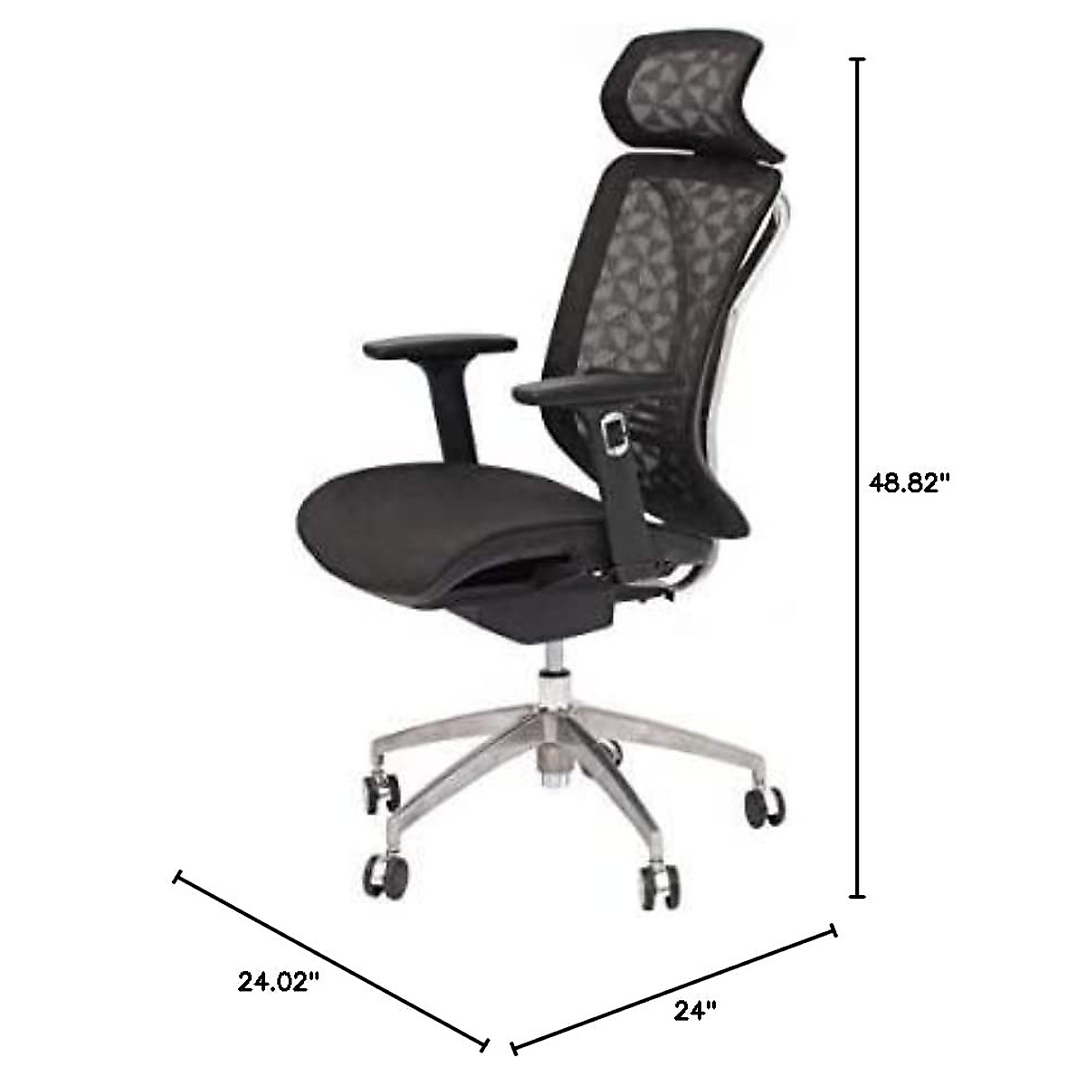 CangLong Office High Back Mesh Desk Arm Rests Computer Chair Height Adjustable, Black